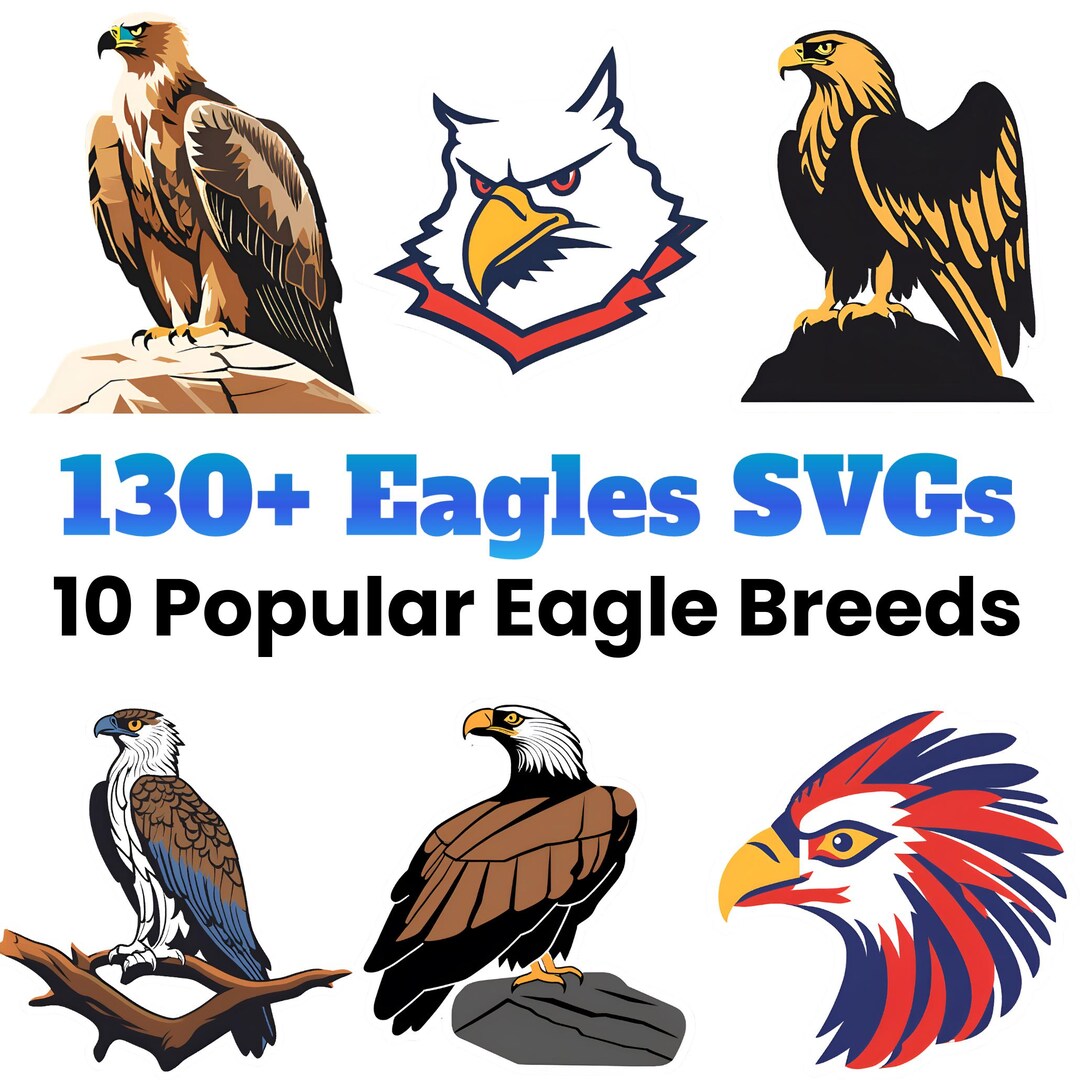 Eagles SVG Bundle | Eagle Silhouette | Eagle Head Vector | Eagle Cricut ...