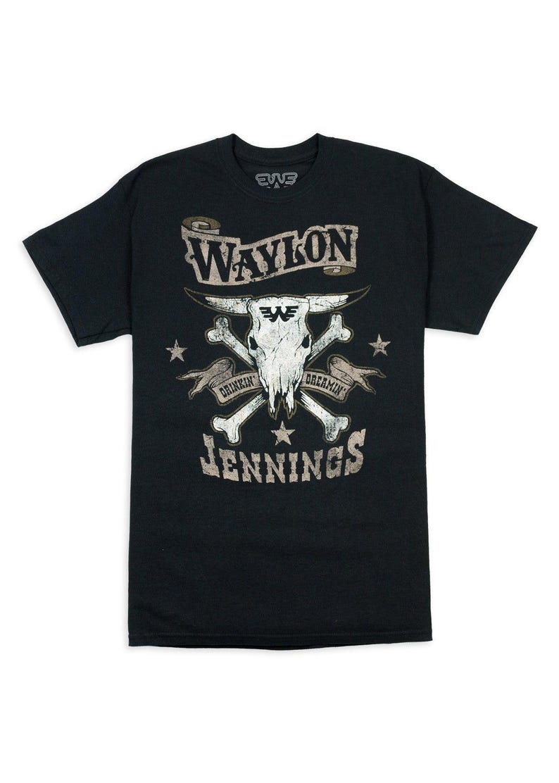 Drinkin' and Dreamin' Waylon Jennings Mens Crewneck Tee Shirt - Etsy