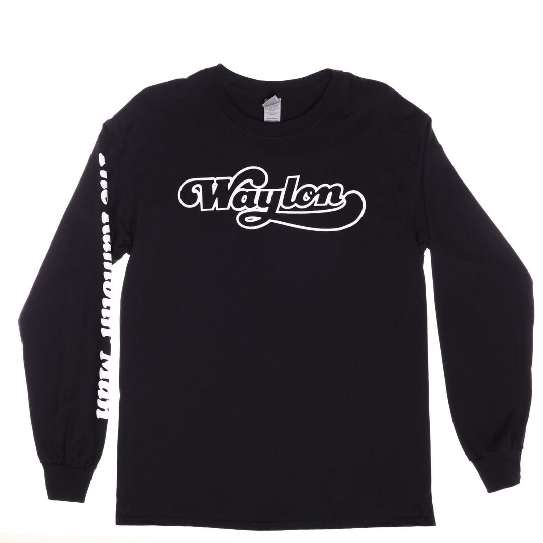 Cursive Logo Waylon Jennings Longsleeve Shirt - Etsy