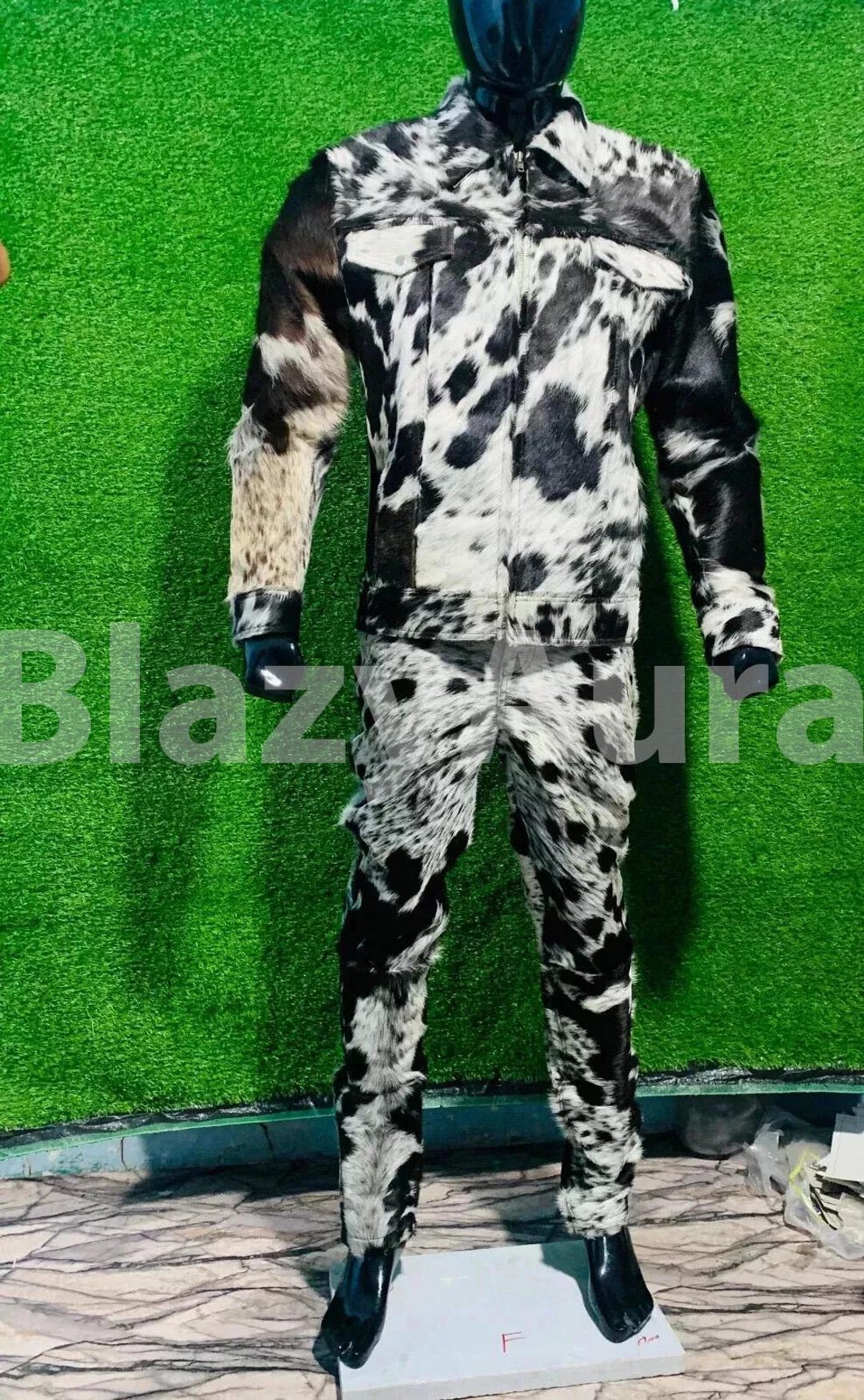 Handmade Men's Genuine Cowhide Jacket Pant With Real Hair– Cowskin Pony ...