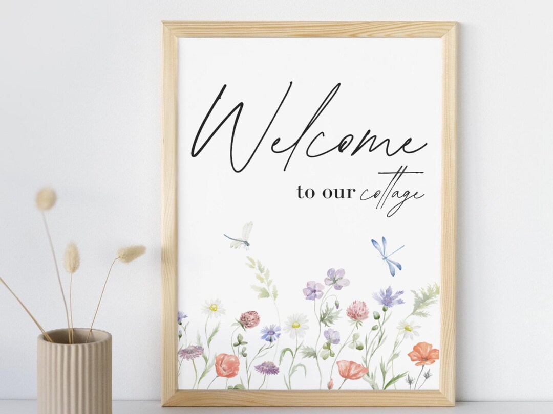 Ready-to-print AIRBNB VRBO Vacation Rental Sign Bundle - Cottage Floral ...