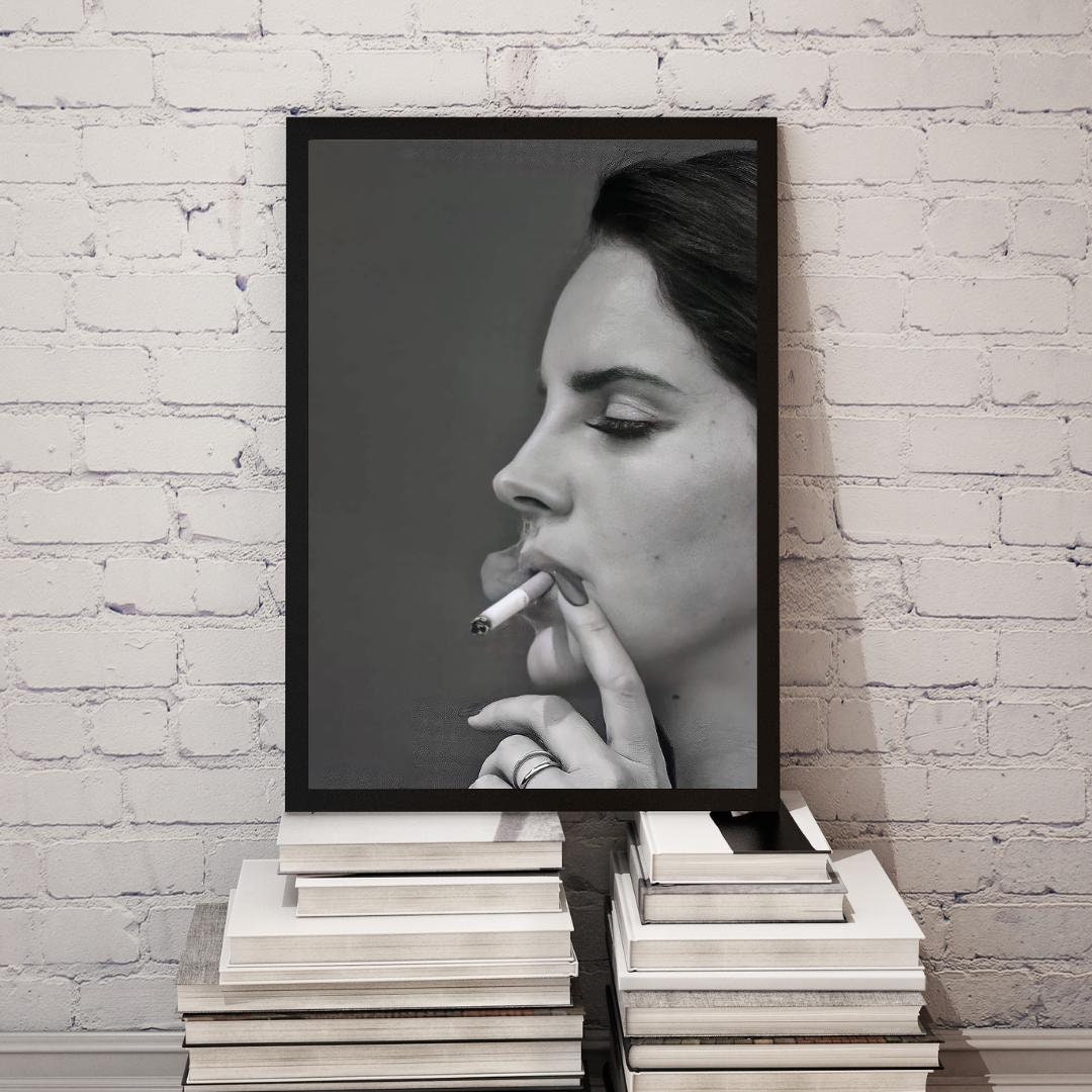 Lana Del Rey Poster Photography Smoking Cigarette Music Poster, Black ...
