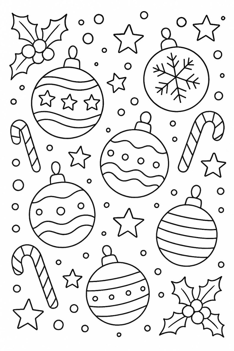 Christmas Themed Coloring Pages - Etsy