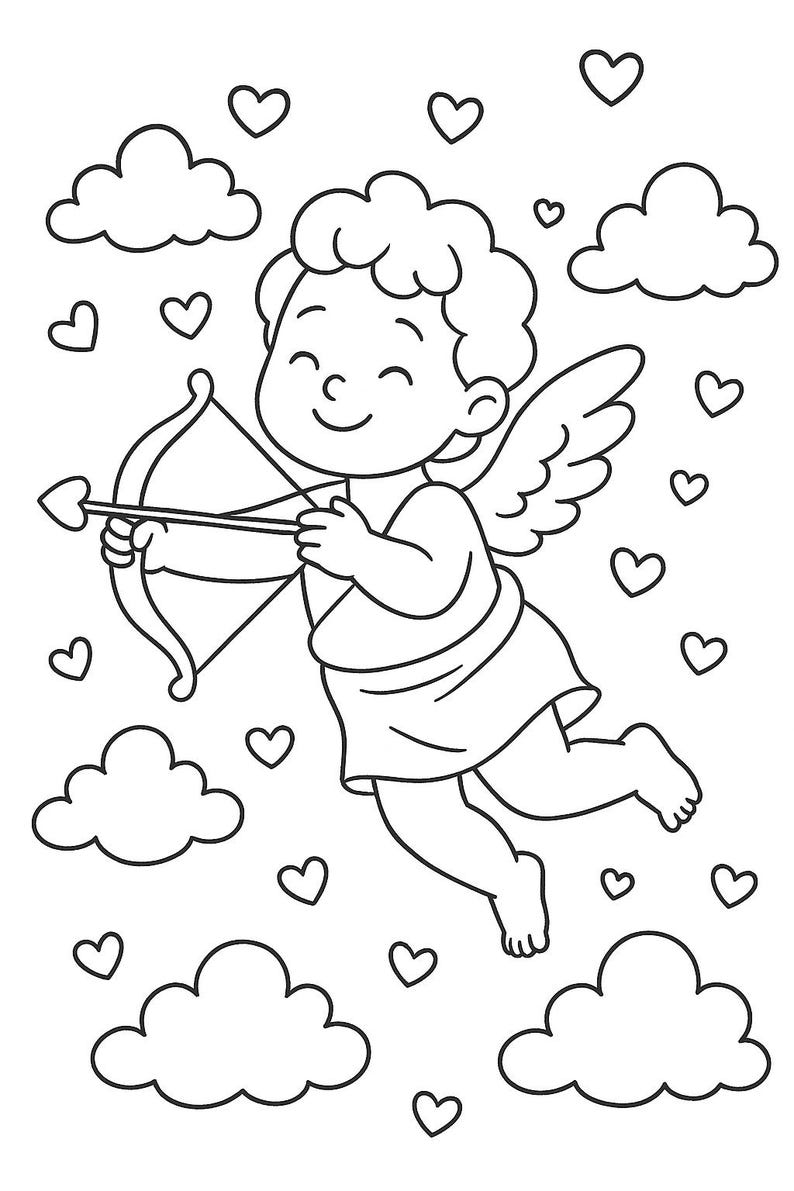 Valentine’s Day Themed Coloring Pages - Etsy
