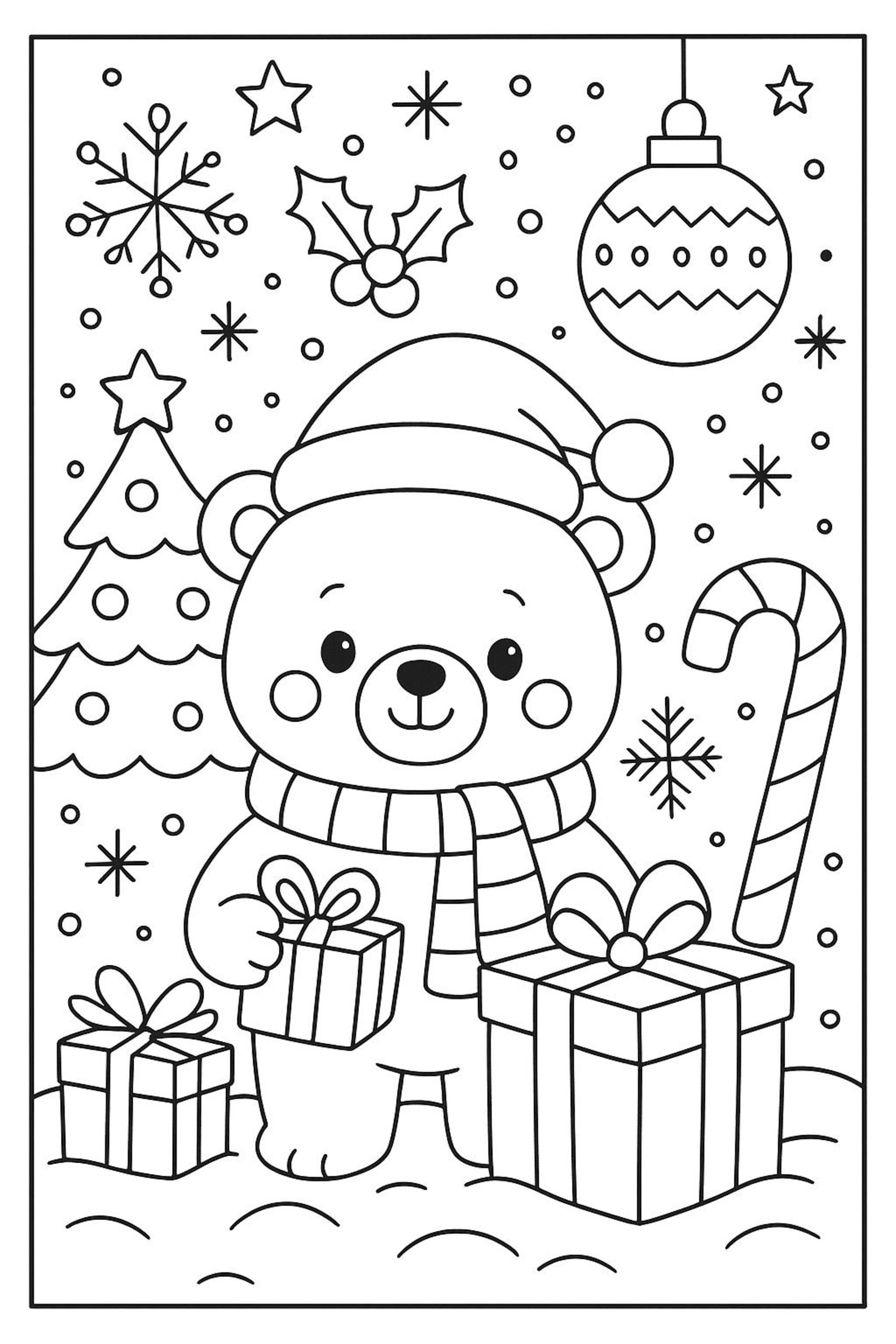 Christmas Themed Coloring Pages - Etsy