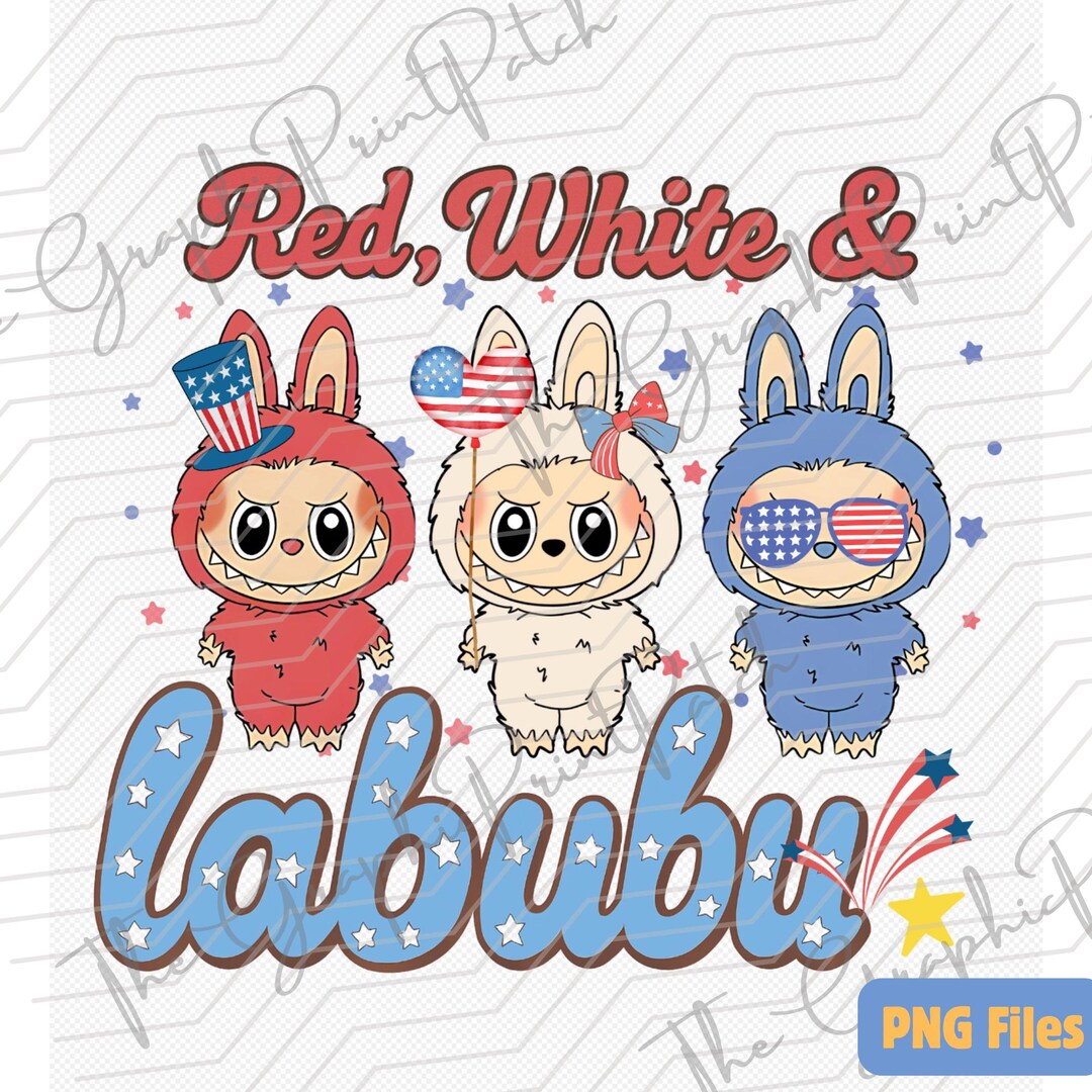 Red White and Labubu 4th of July PNG | Labubu Patriotic Design | Cute ...