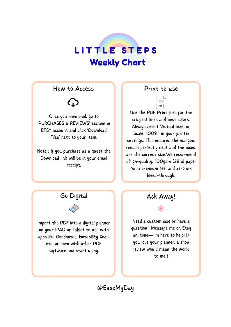 Kids Weekly Routine Chart | Toddler Morning Evening Checklist (digital ...