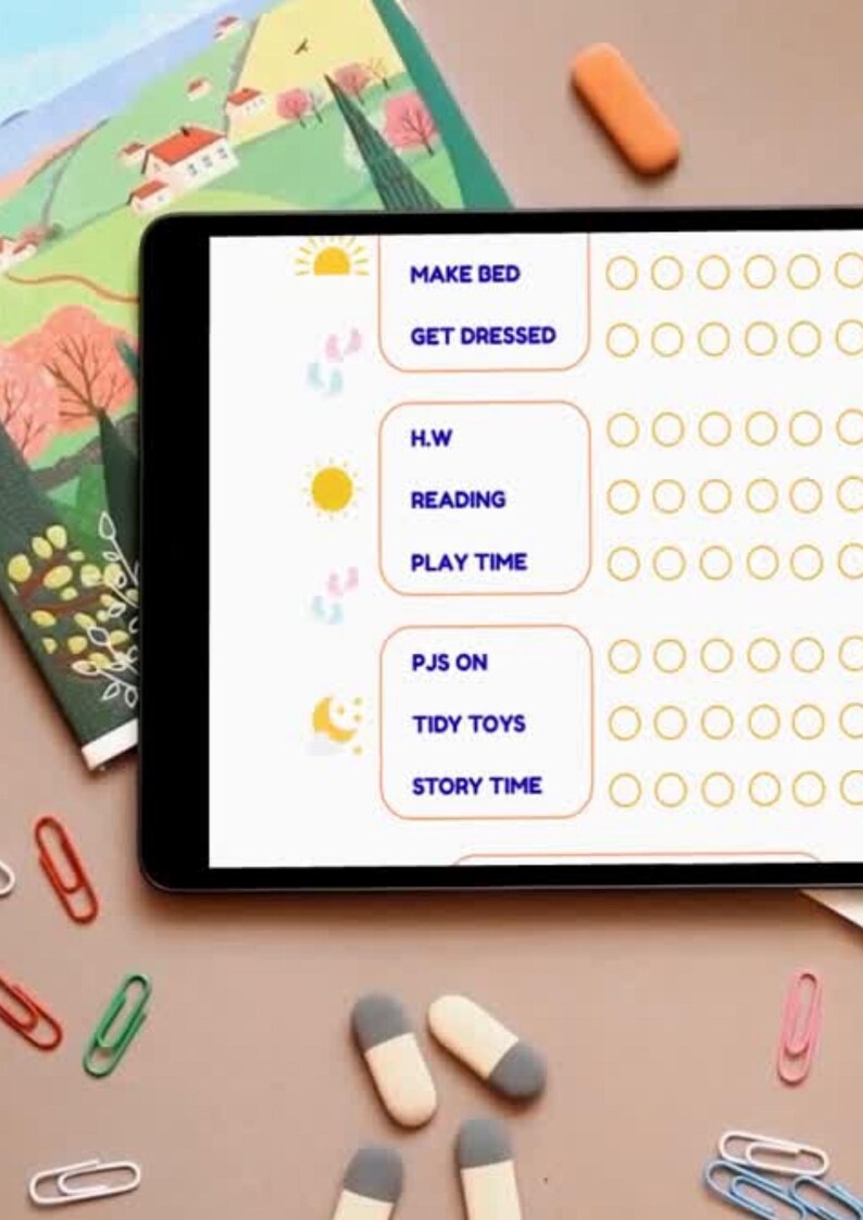 Kids Weekly Routine Chart | Toddler Morning Evening Checklist (digital ...