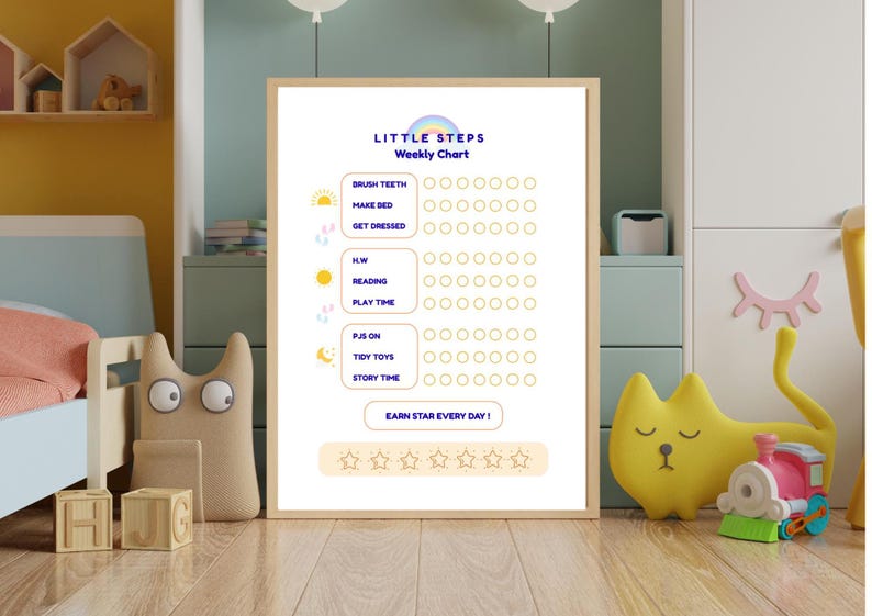 Kids Weekly Routine Chart | Toddler Morning Evening Checklist (digital ...