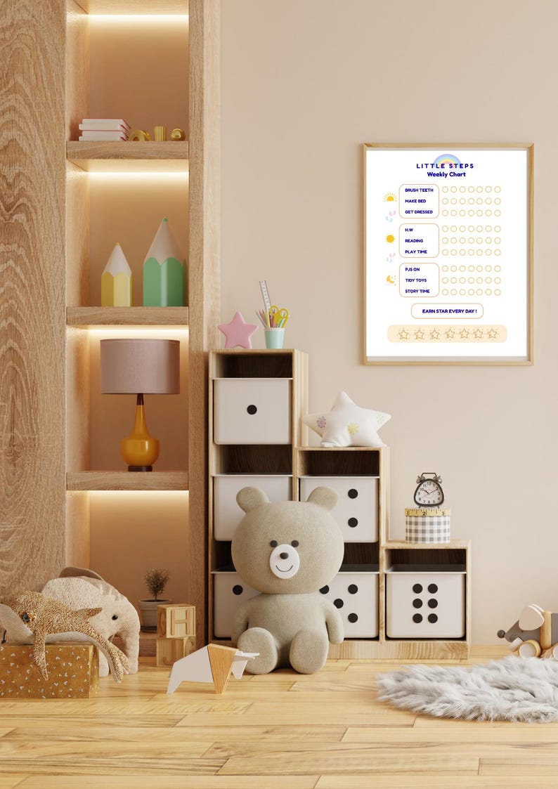 Kids Weekly Routine Chart | Toddler Morning Evening Checklist (digital ...