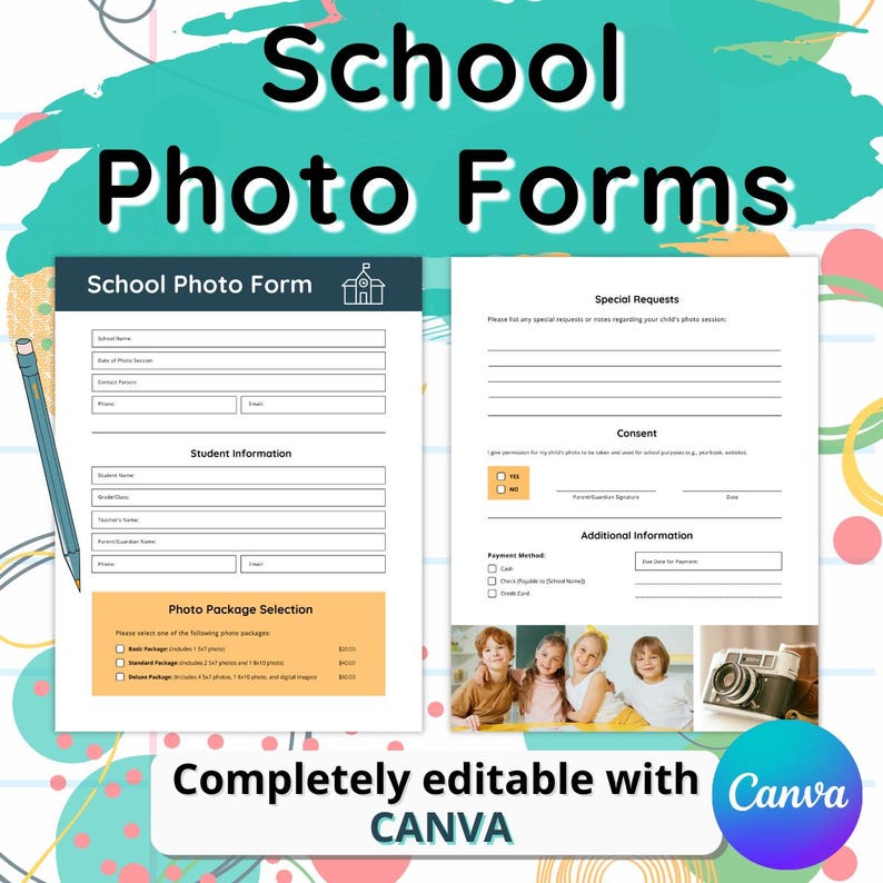 School Photo Form Template | Picture Day Order & Consent Form for ...