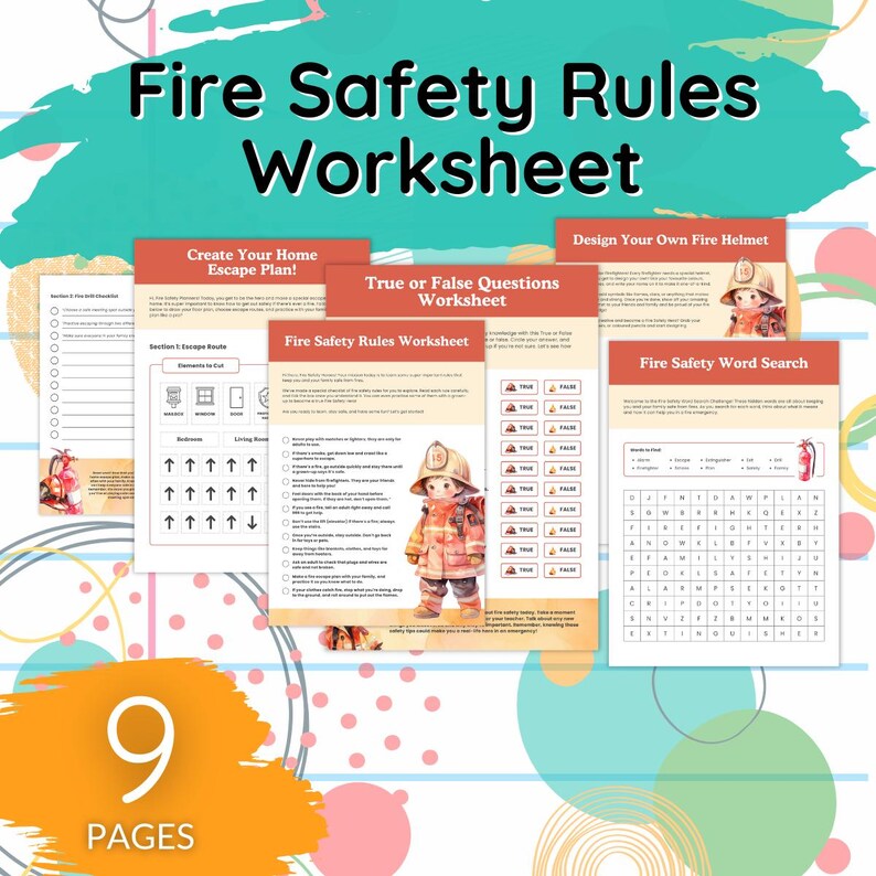 Fire Safety for Children | Printable PDF Worksheets & Fire Escape Plan ...
