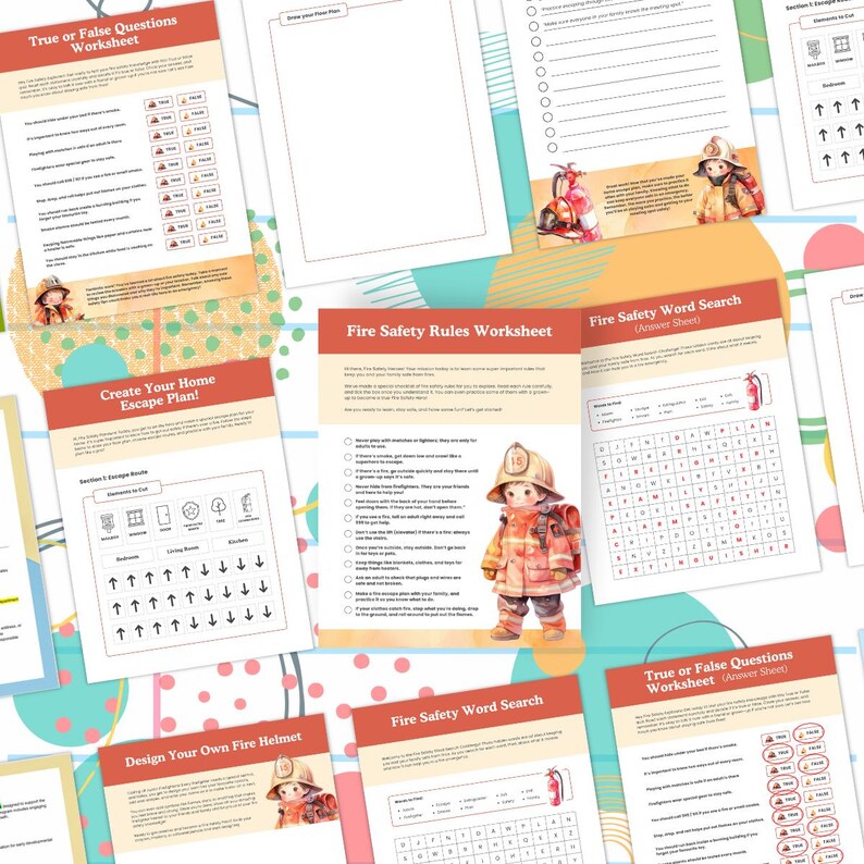 Fire Safety for Children | Printable PDF Worksheets & Fire Escape Plan ...