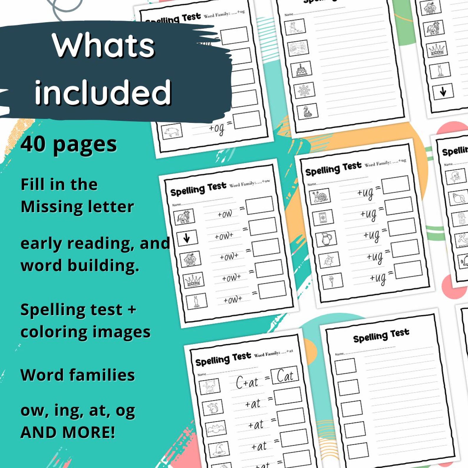 Word Family Beginning Sounds Worksheets | Summer Schooling | CVC Word ...