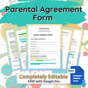 Editable Daycare Contract and Liability Waiver | Printable Childcare ...