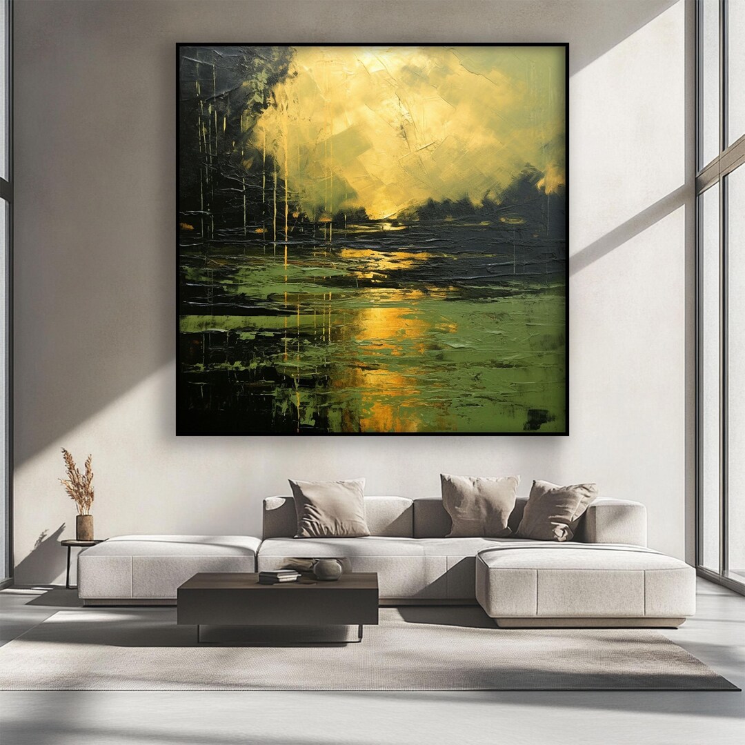 Nature and Light Themed, Sunset, 100% Handmade Oil Painting, Textured ...