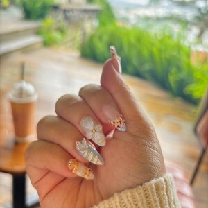 Tropical Paradise 3D Press on Nails | Ocean Breeze Nail Art With ...