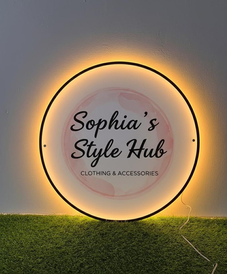 Custom Acrylic Backlit Logo Sign | LED Business Sign | 3D Acrylic Logo ...