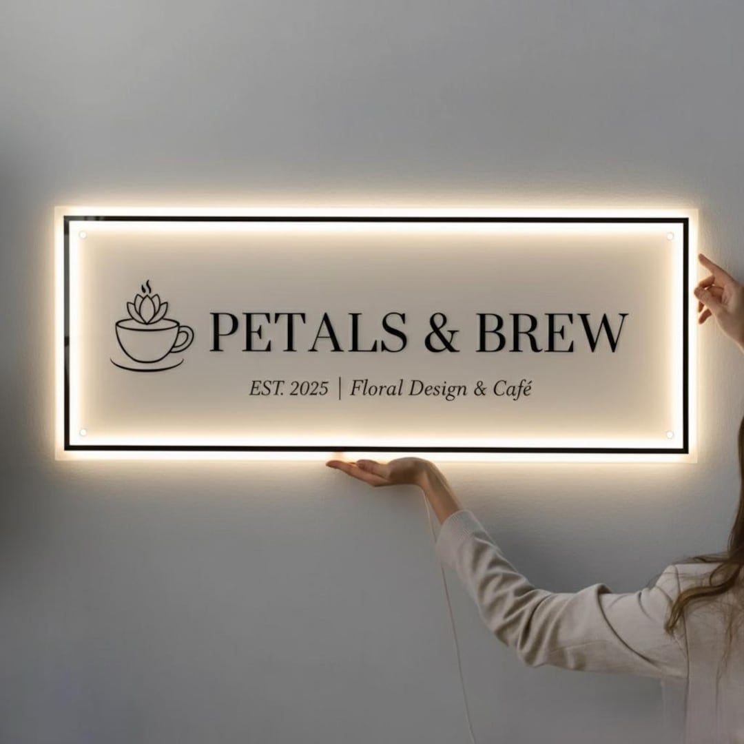 Custom Acrylic Backlit Logo Sign | LED Business Sign | 3D Acrylic Logo ...