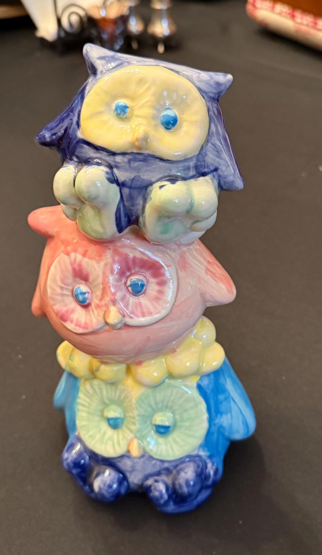3 Hoot Owls Stacked 9 1/4” Tall - Ceramic Money Bank W/ Stopper ...