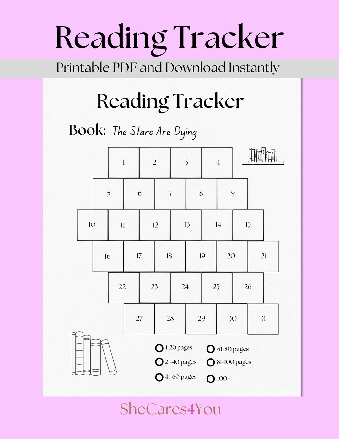 Reading Tracker, Printable Tracker, Digital Tracker, 2025 Habit Tracker ...