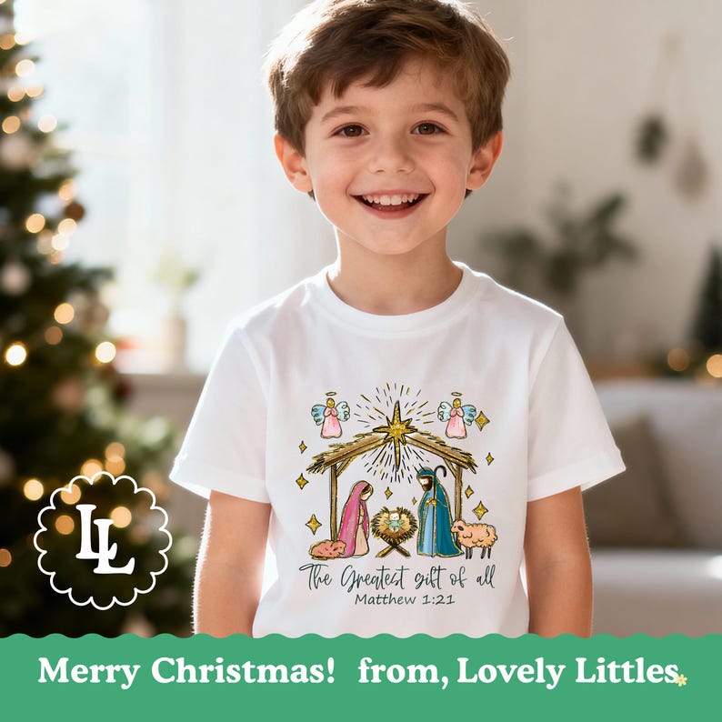 Nativity Sweatshirt: Christmas Natural Kids Pullover, Baby Jesus - Etsy