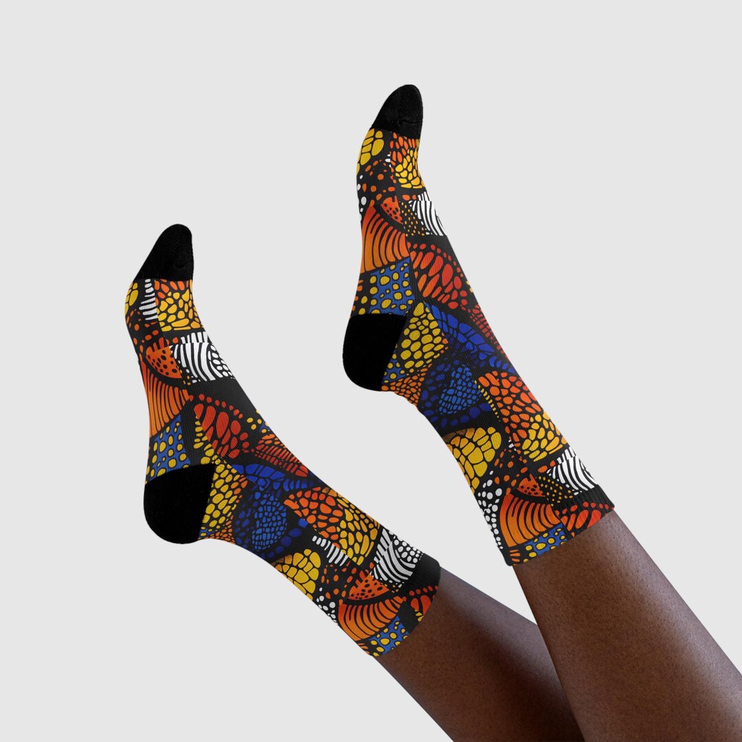 African Print Fleece Socks: Colorful Ankara Dashiki Design - Etsy