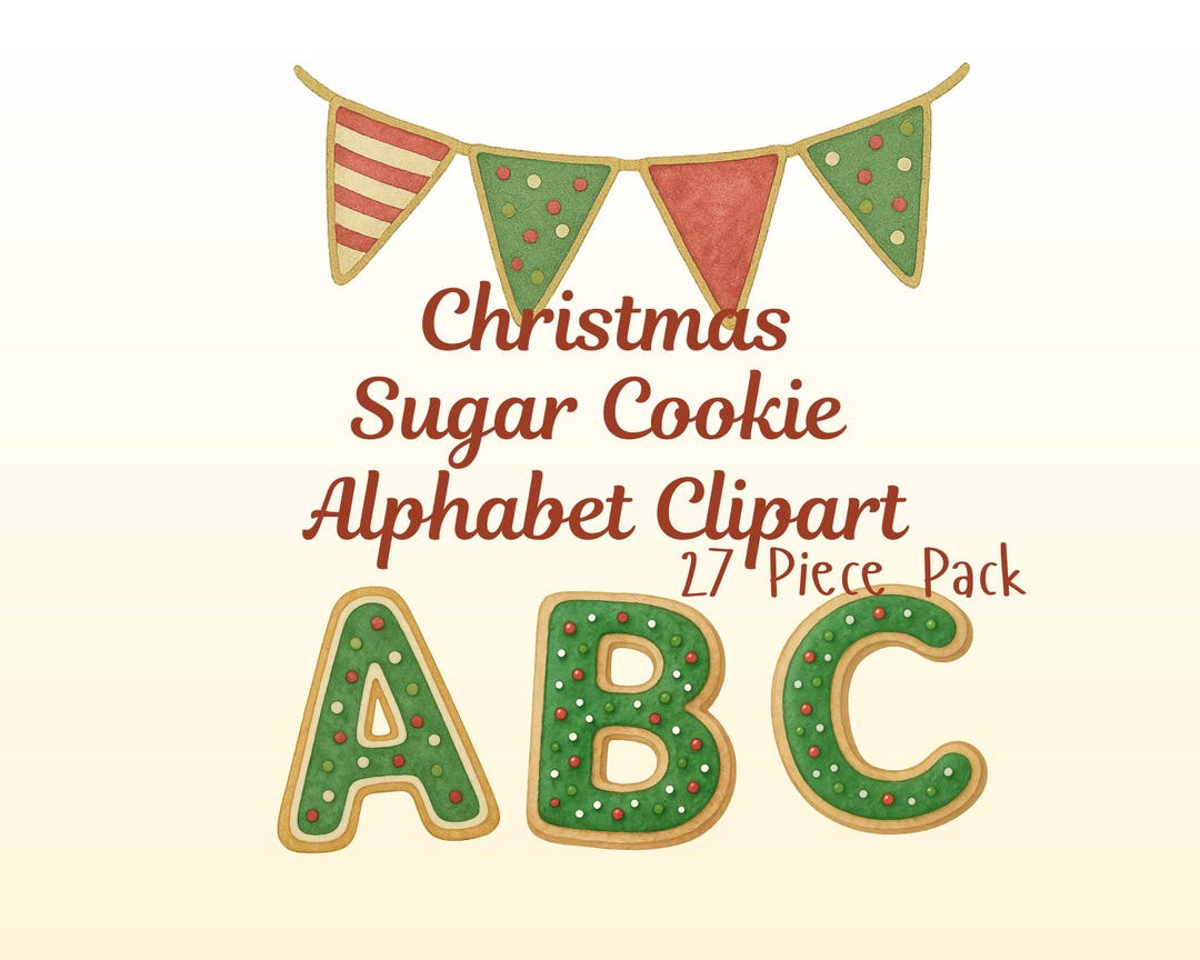 Christmas Cookie Alphabet Clipart | Holiday Cookie Letter | Digital ...