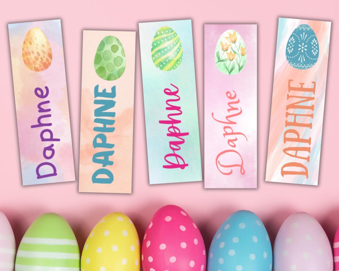 Personalized Easter Bookmarks With Watercolor Eggs | Printable and ...