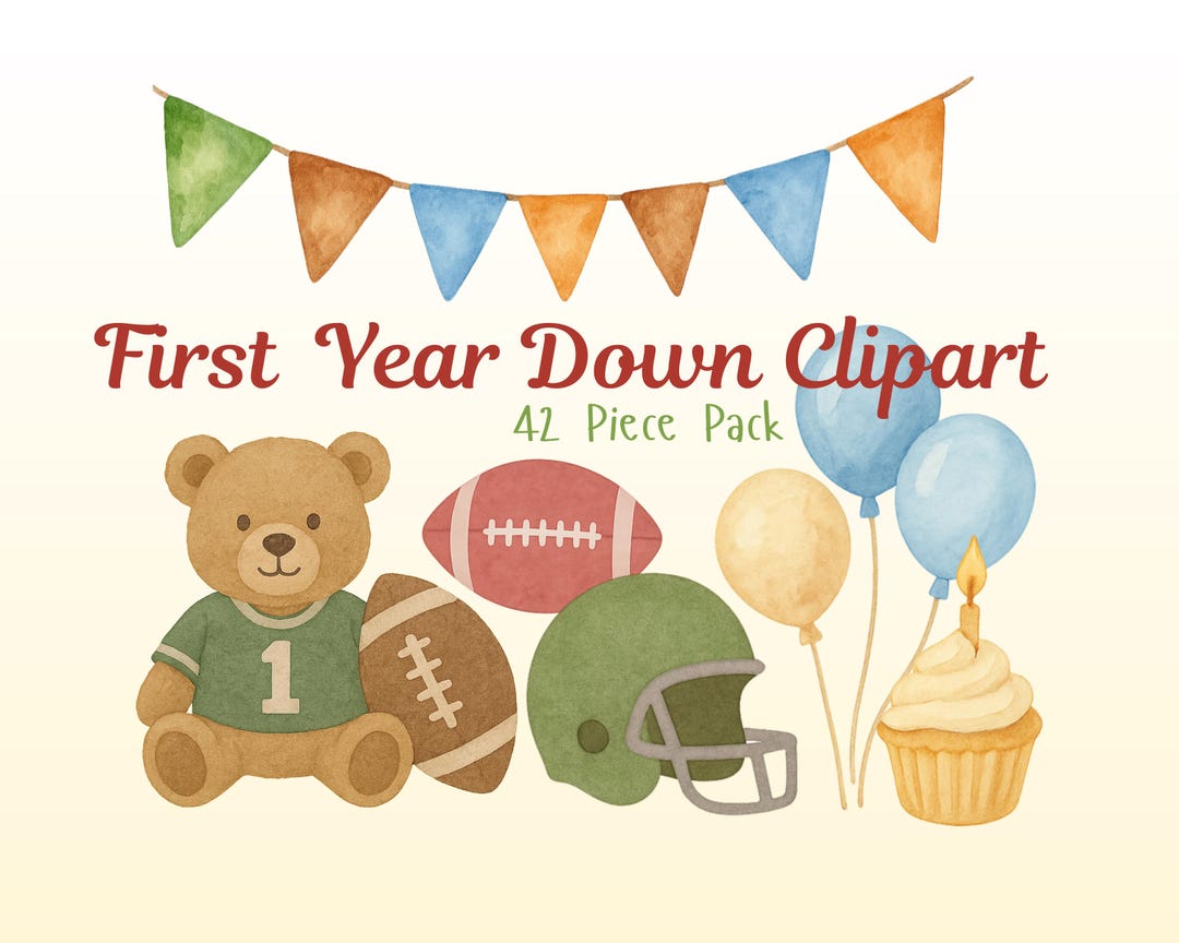 First Year Down Clipart Pack | First Birthday, Nursery Wall Art ...