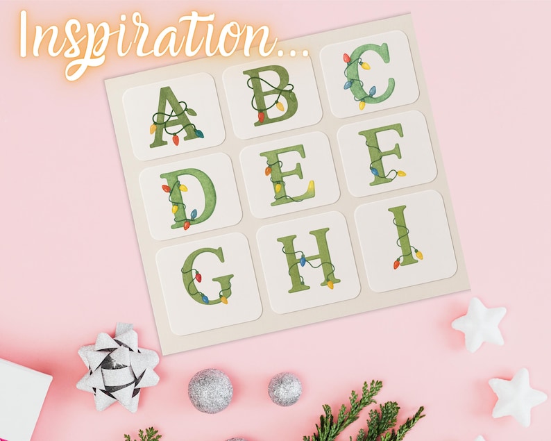 Christmas Lights Alphabet Clipart | A-Z Holiday Letters | Festive ...