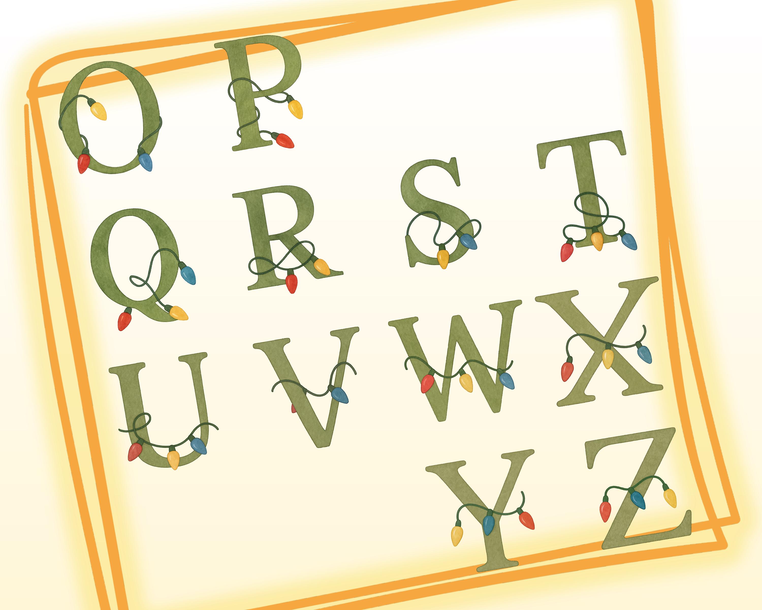 Christmas Lights Alphabet Clipart | A-Z Holiday Letters | Festive ...
