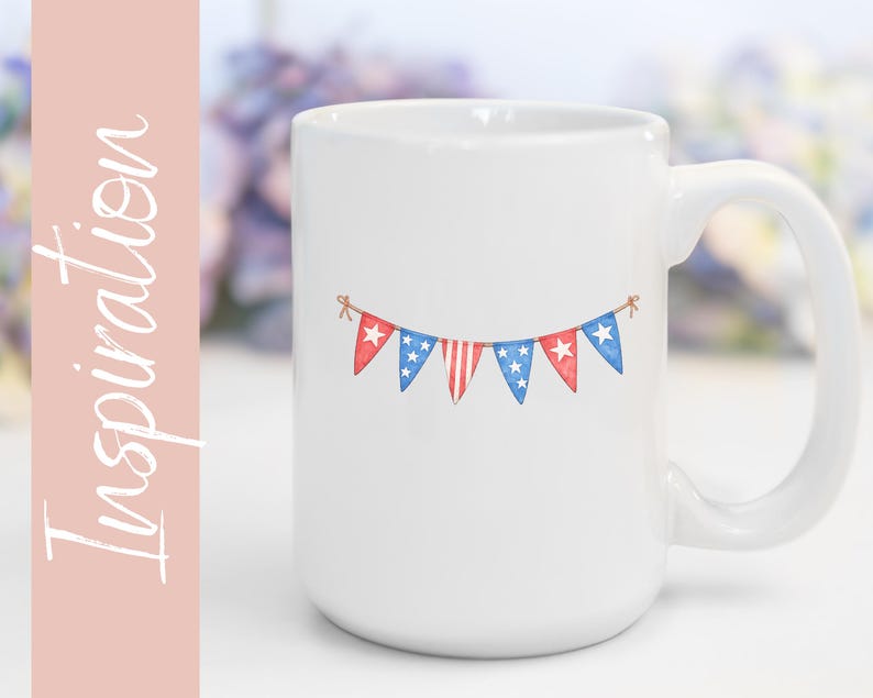 4th of July Clipart Bundle, Patriotic Party Watercolor Graphics, Red ...