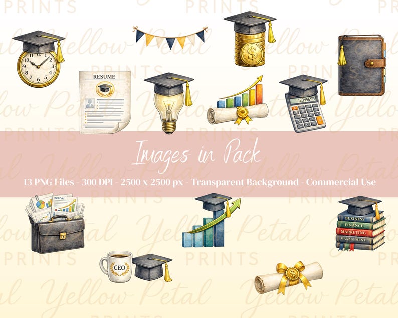 Business Graduation Clipart Bundle, MBA Grad PNG, Corporate Graduation ...