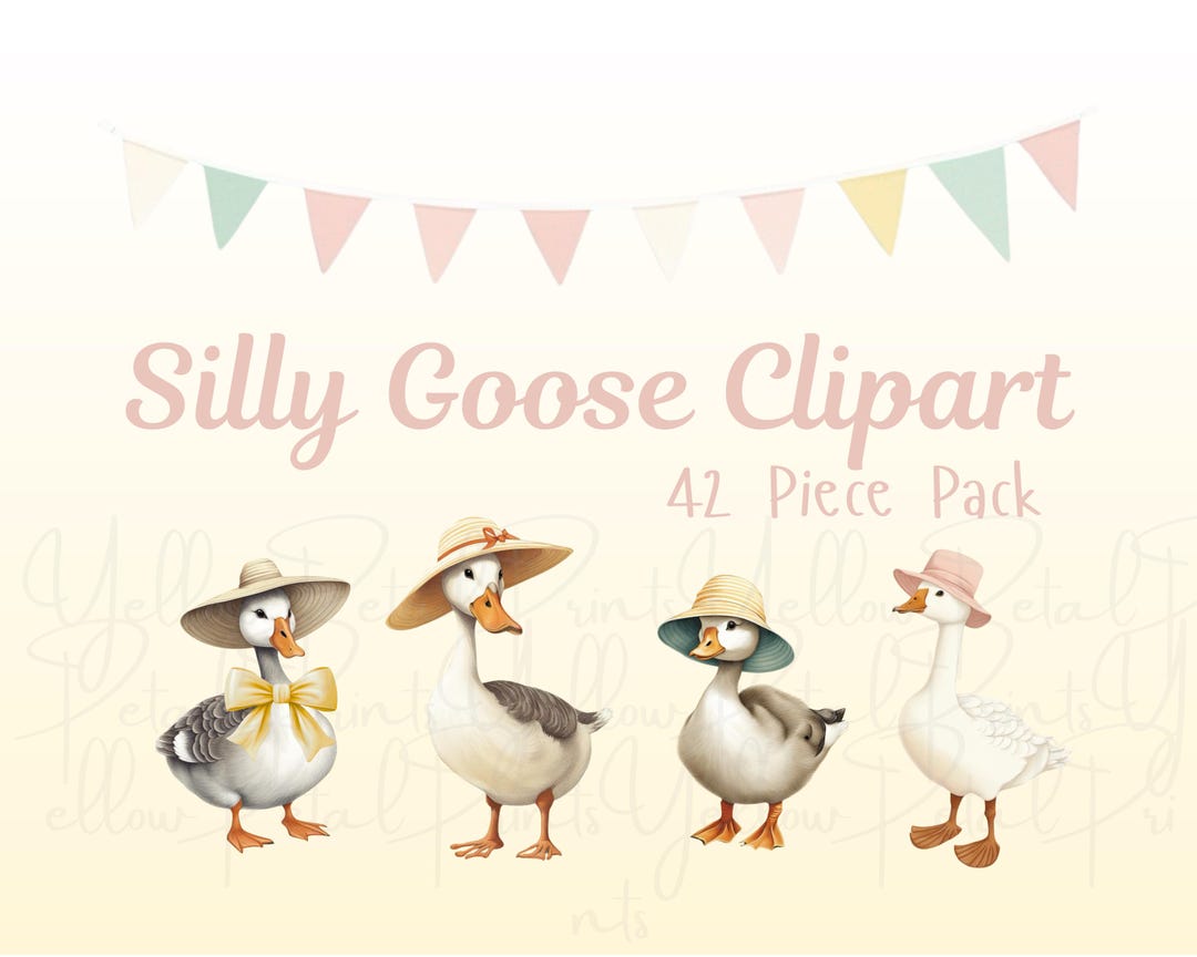 Silly Goose Clipart Pack – 42 Funny Goose Pngs - High Resolution and ...