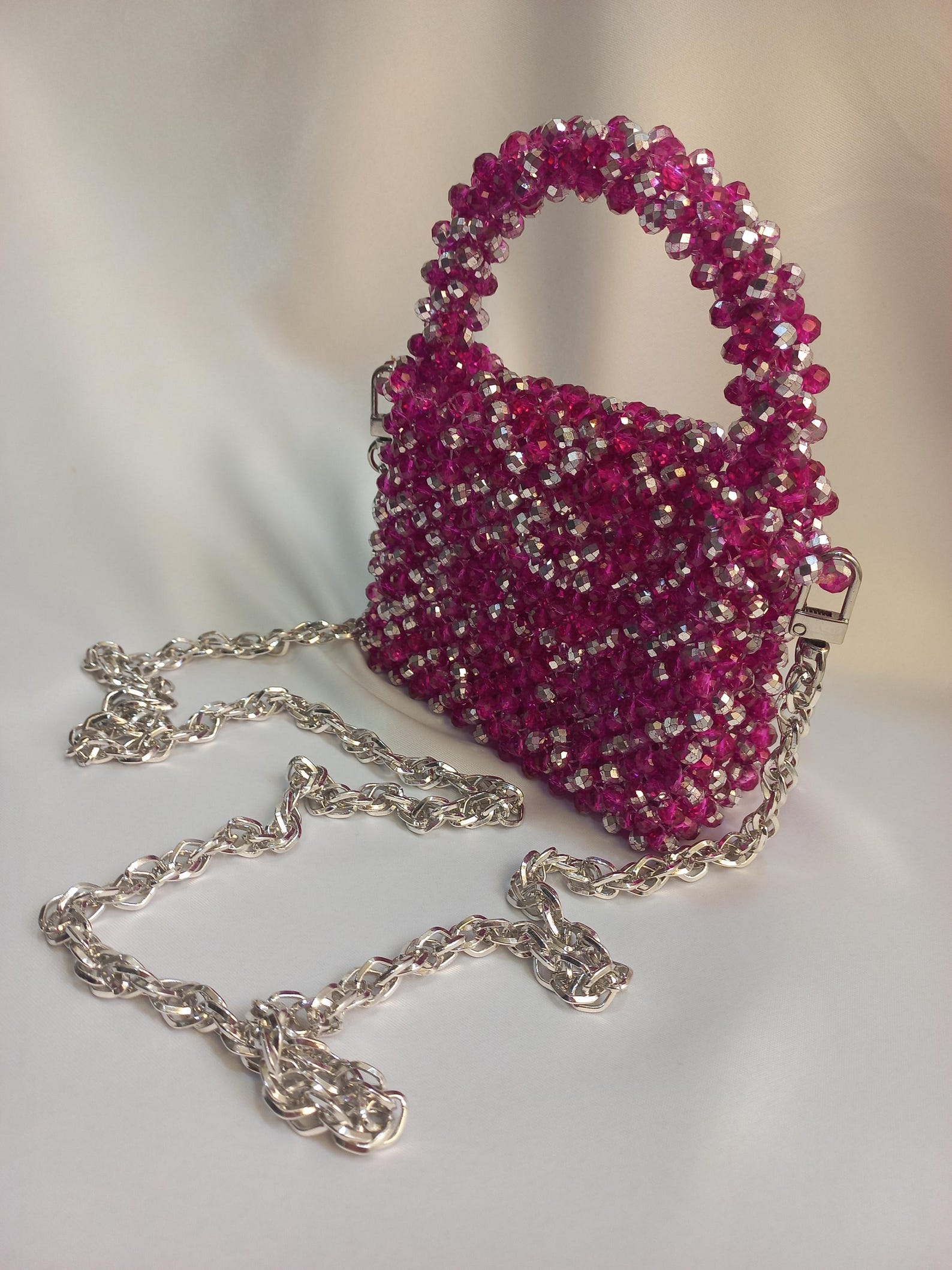 Crystal Pink Bead Bag, Bead LUXURY Bag, Women Bead Bag, Bead Bag ...