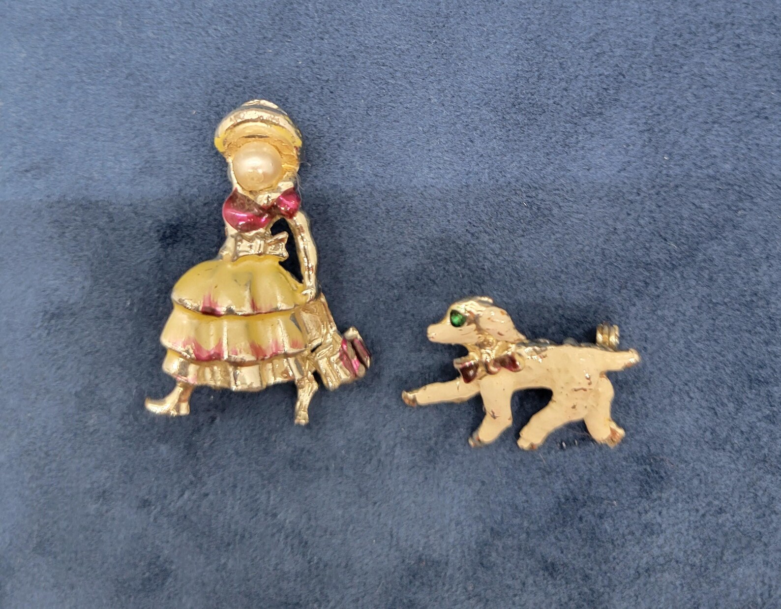 Vintage Little Bo Peep and Lamb Enamel Faux Pearl Scatter Pins Costume ...