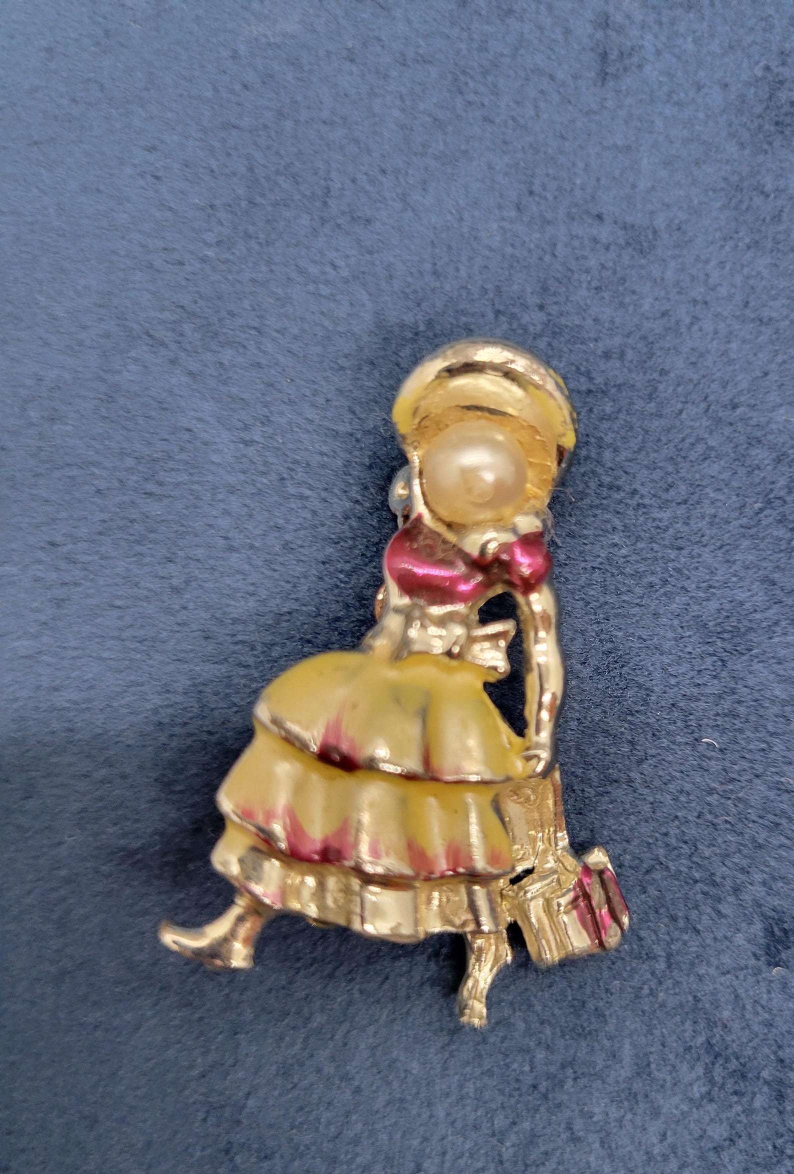 Vintage Little Bo Peep and Lamb Enamel Faux Pearl Scatter Pins Costume ...
