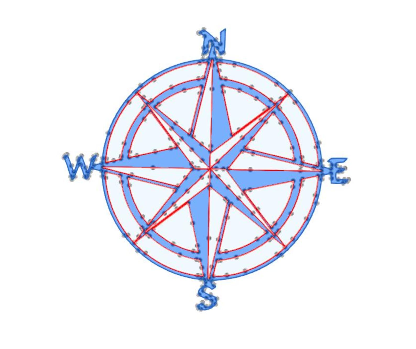 Compass Rose DXF File - Etsy