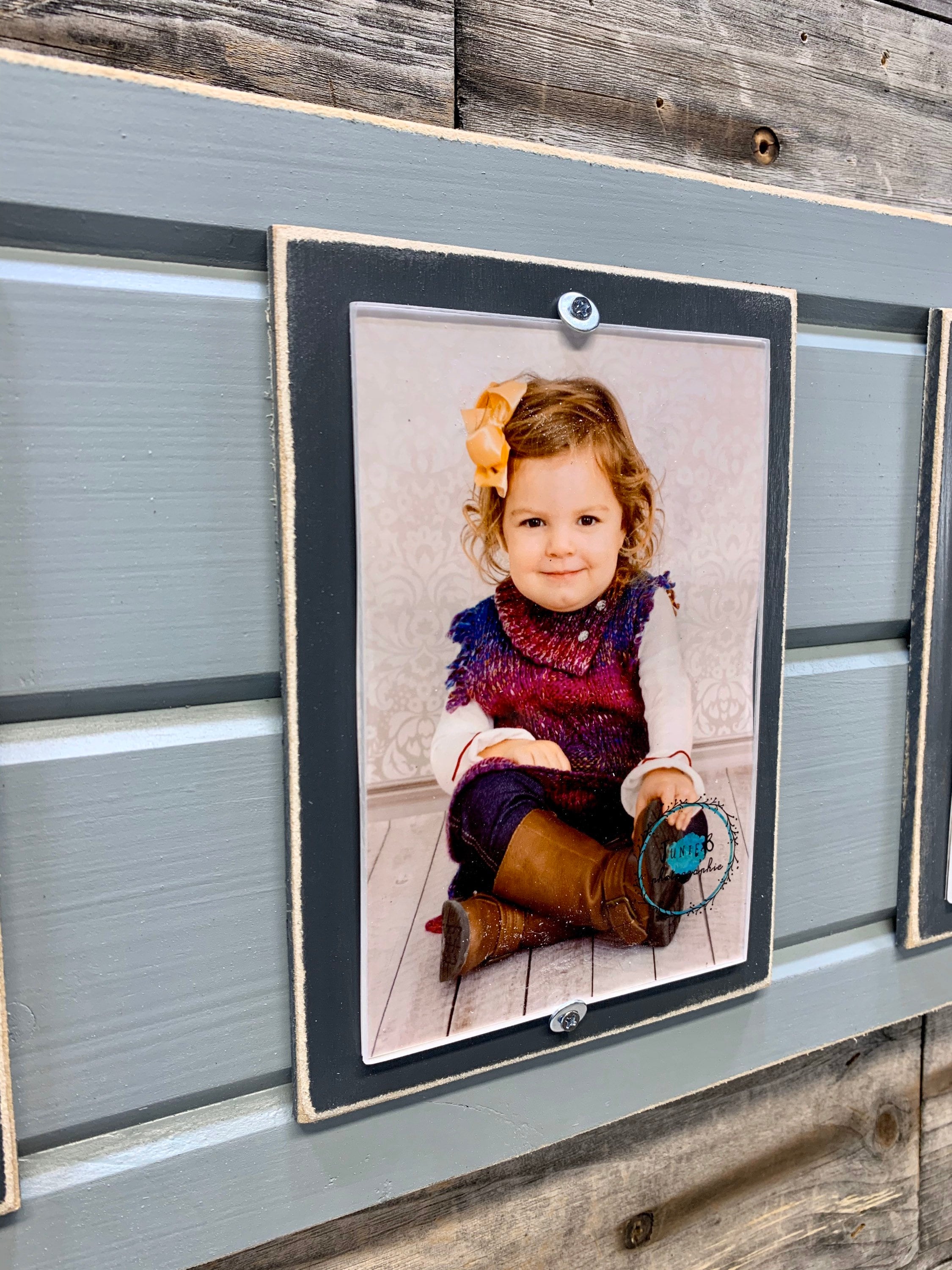 Distressed Wood Collage Picture Frame Triple 4x6 Blue Slate | Etsy