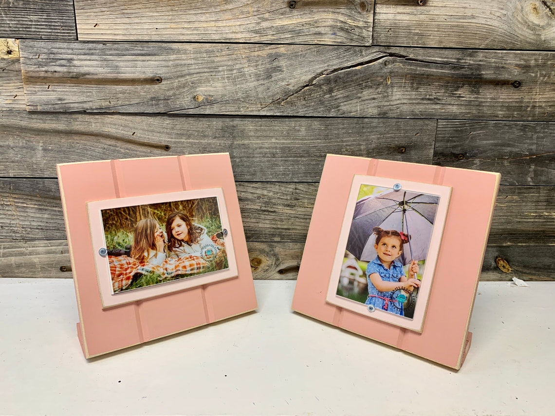 Stand Up Desktop Picture Frame Holds 4x6 Blush Pink and Light | Etsy