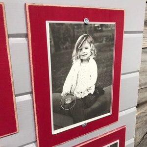 Grey and Red Distressed Wood Picture Frame Quadruple Frame - Etsy