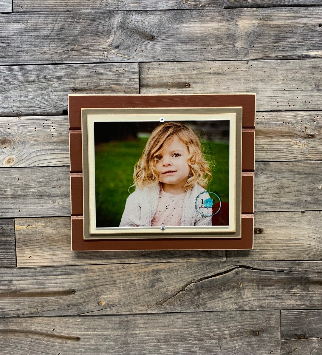 Brick Red, Tan and Cream Picture Frame Holds 8"x10" - Etsy
