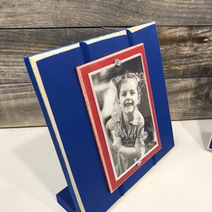 Blue and Red Table Top Picture Frame Holds One 4x - Etsy