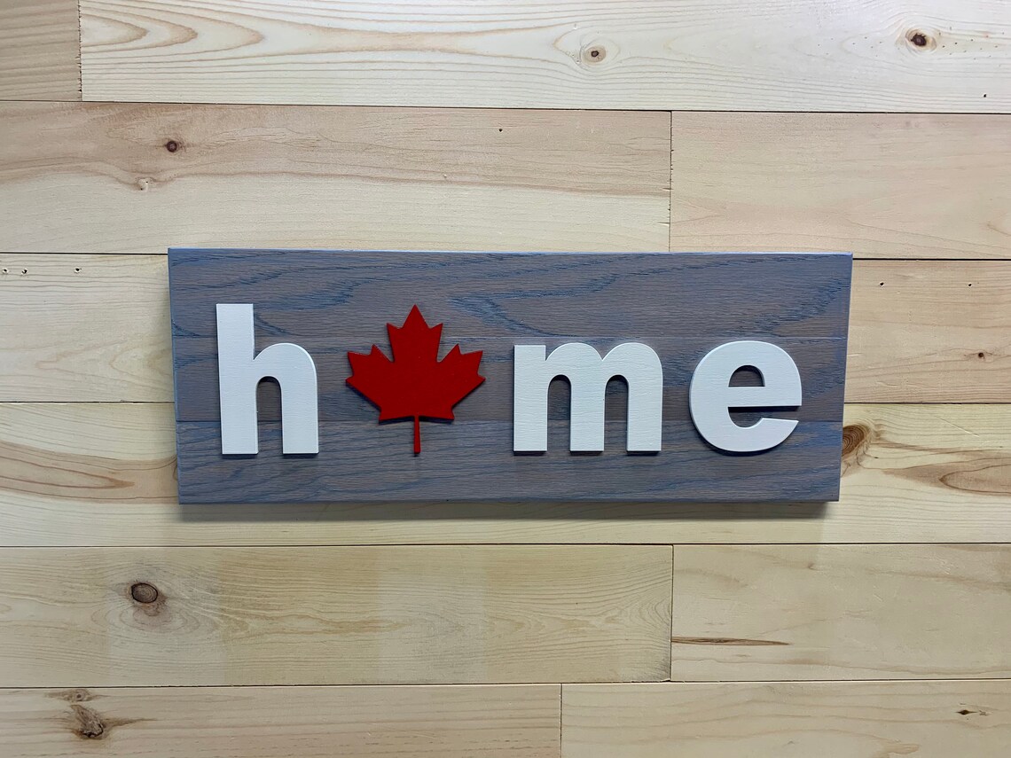 Placa Canada HOME signo con hoja de arce canadiense - Etsy España
