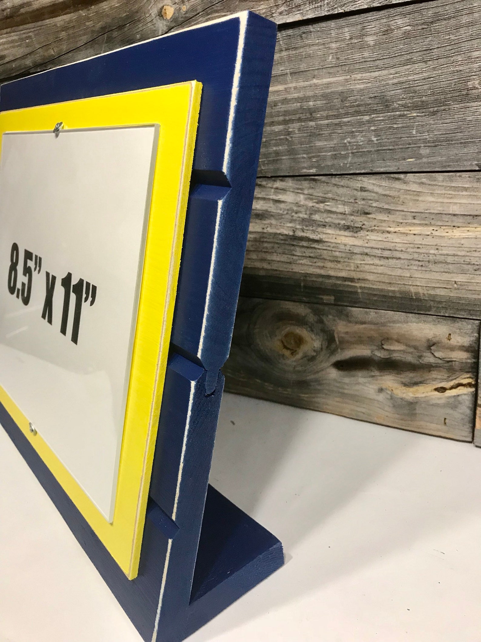 Blue and Yellow Picture Frame Holds 8.5 X 11 - Etsy