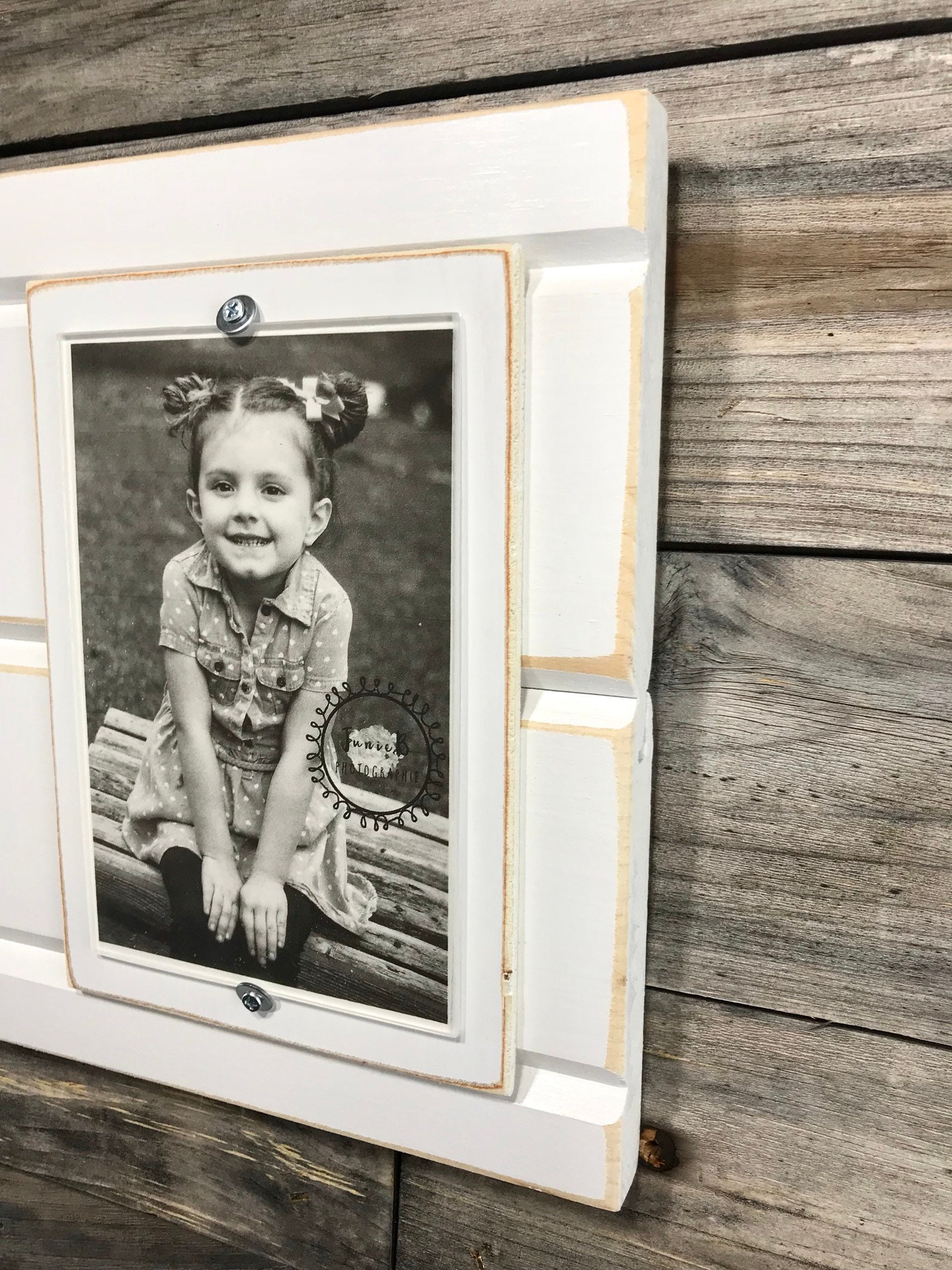 Distressed Wood Collage Picture Frame Triple 4x6 White | Etsy