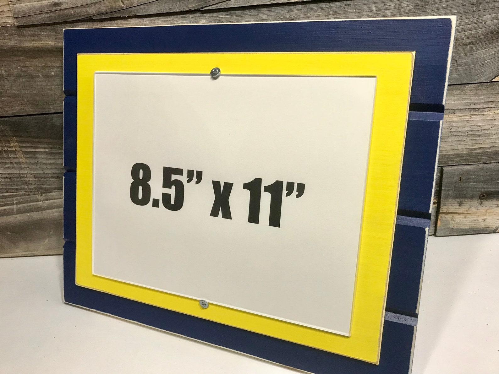 Blue and Yellow Picture Frame Holds 8.5 X 11 - Etsy