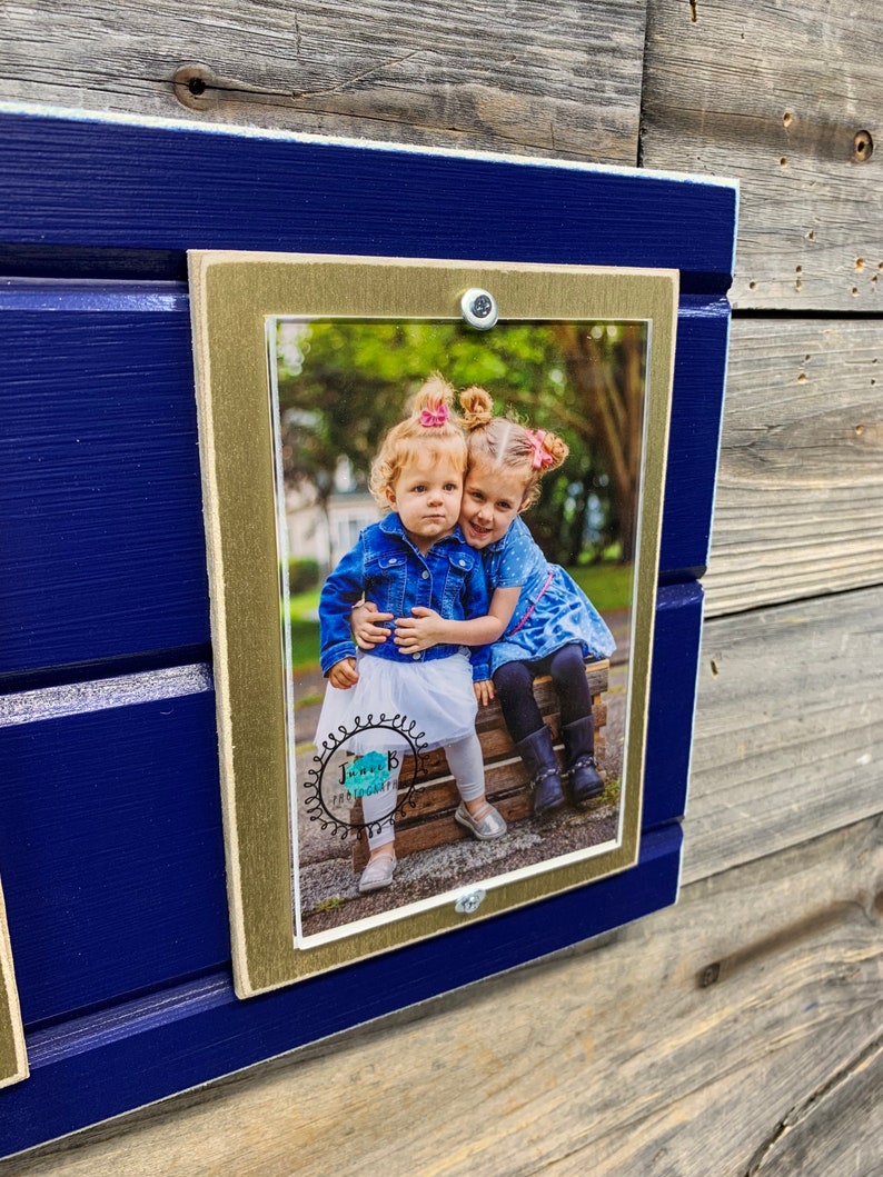 Blue and Gold Picture Frame Holds 2 4x 6 Photos. - Etsy