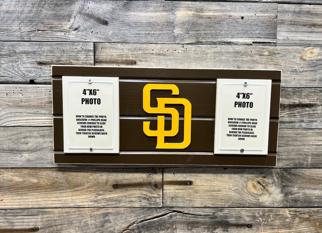 San Diego Padres Picture Frame Holds 2 4"x6" Photo, Decor - Etsy